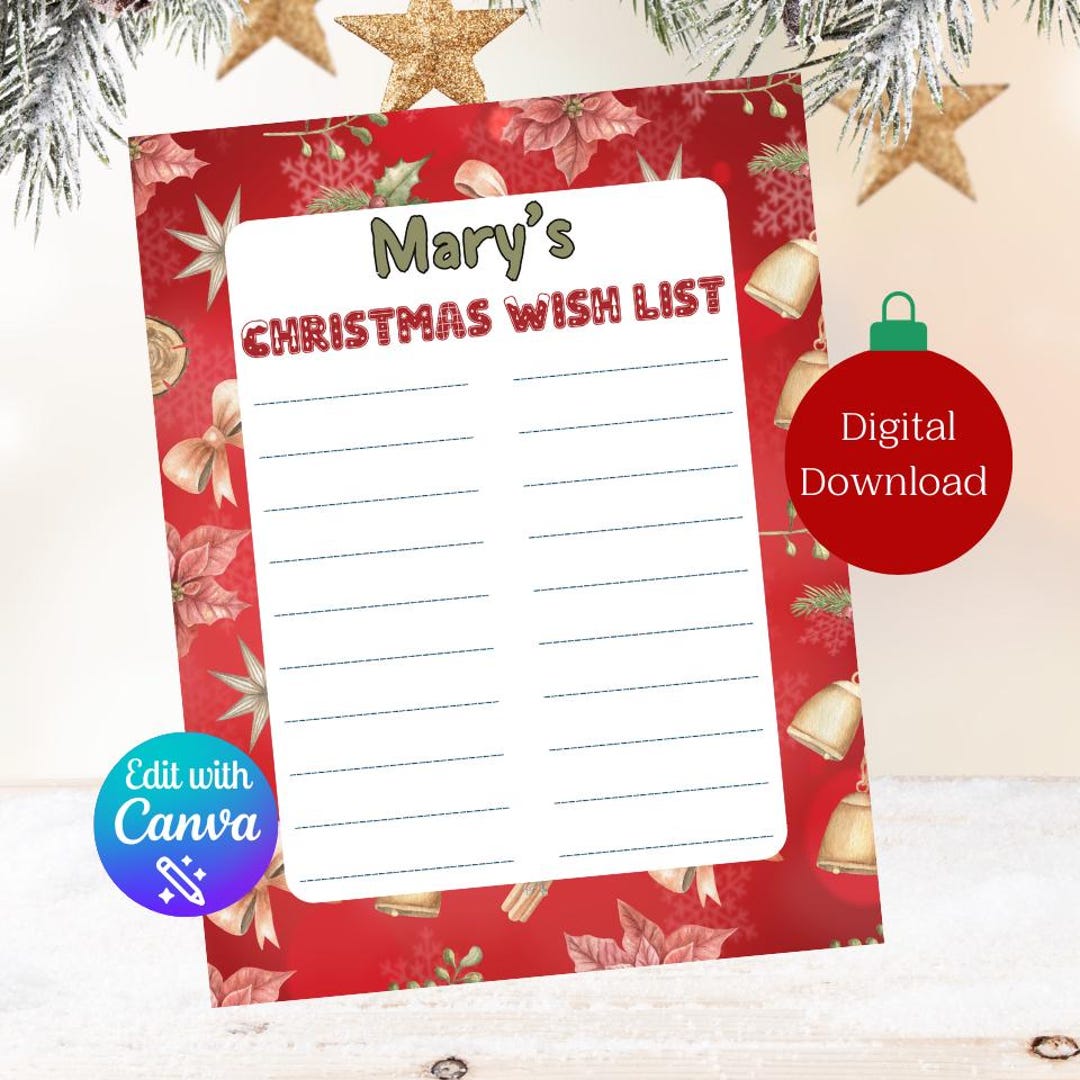 Letter to Santa, Christmas Wish List Printable, Santa Wish List ...