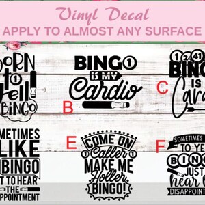 Bingo Decal Bingo Sticker Bingo Queen Decal Crazy Bingo - Etsy