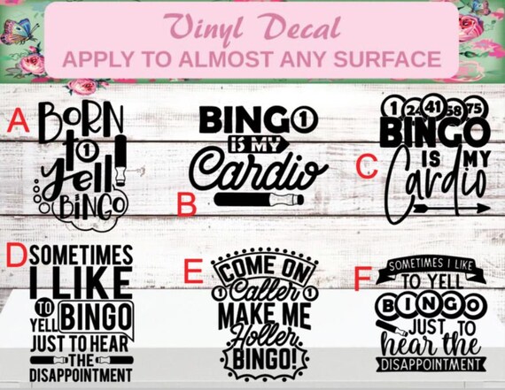 Bingo Decal Bingo Sticker Bingo Queen Decal Crazy Bingo - Etsy