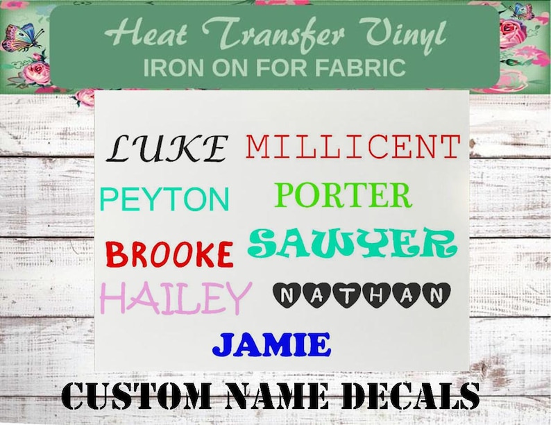 Custom Name Iron On Personalized Name Iron On Name Iron On | Etsy