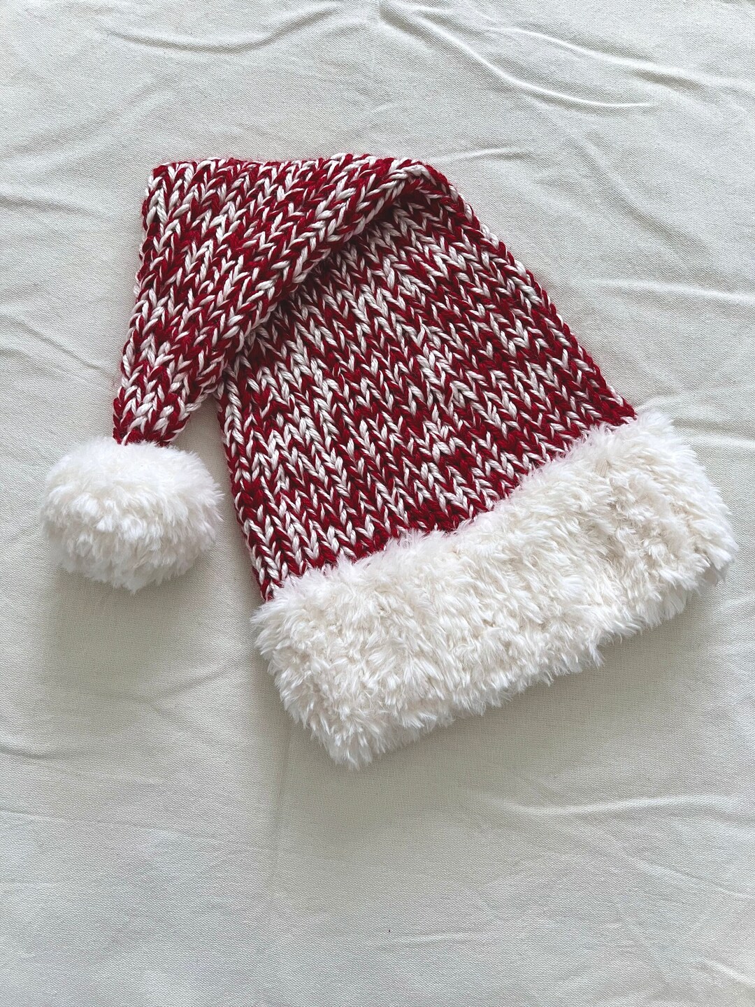 Knit Santa Hat Red and White Santa Hat - Etsy