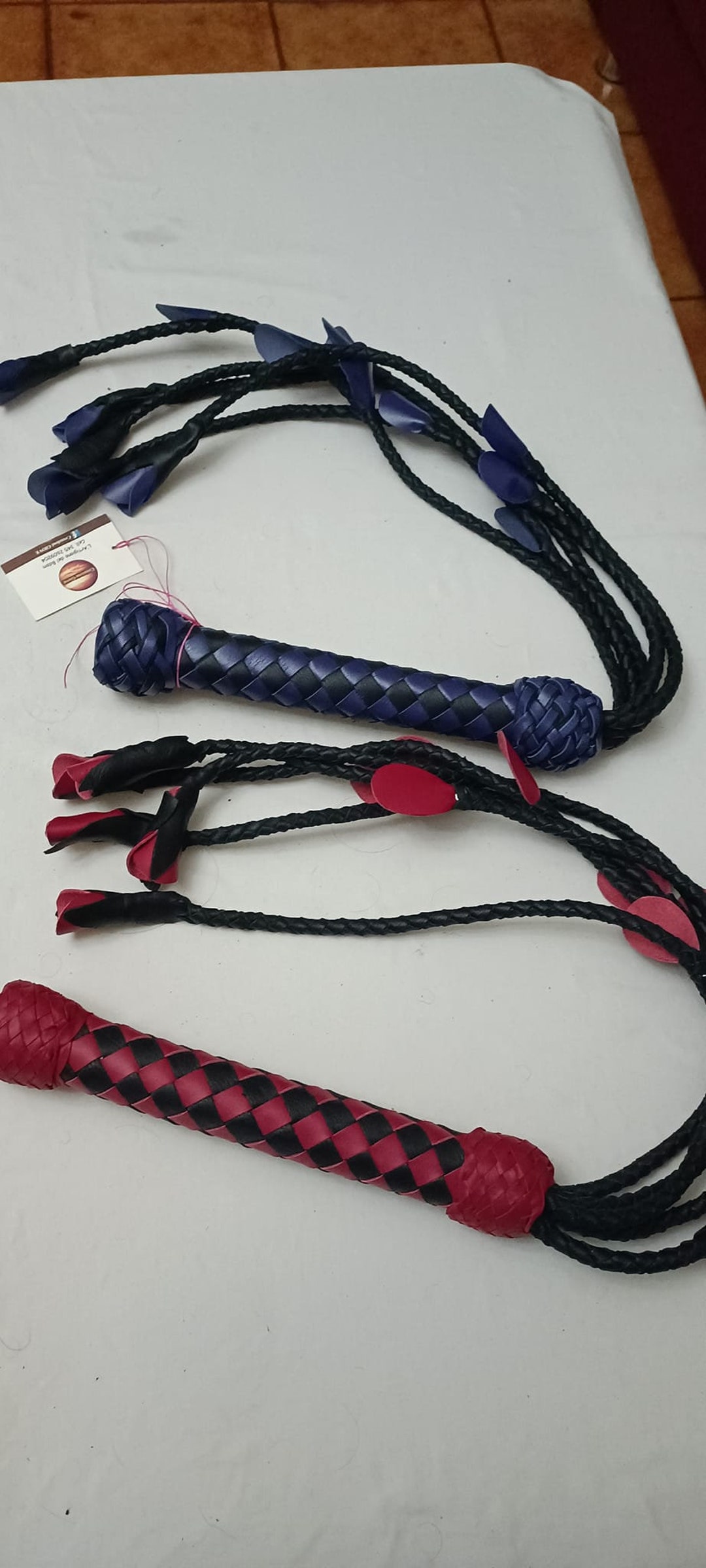 Pair two Genuine Leather Floggers With Roses - Etsy