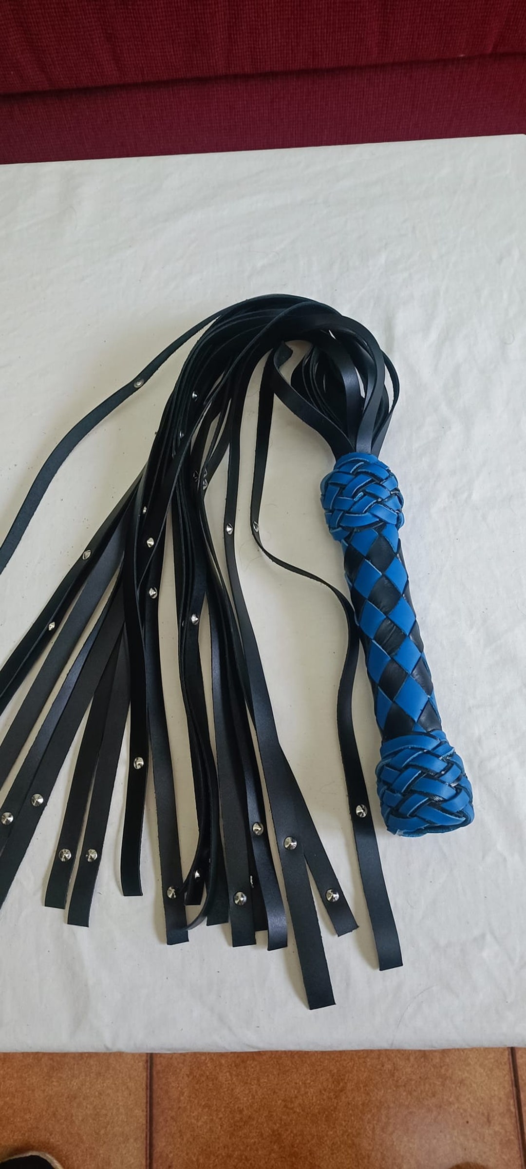 Flogger in Real Leather With Cone Studs - Etsy