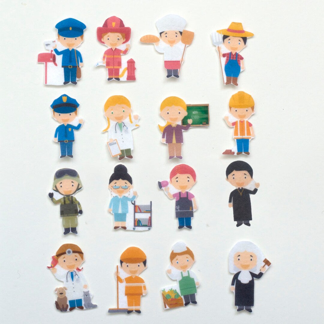 Homeschooling Felt Toy Set Community Helpers, Pretend Play Flannel ...