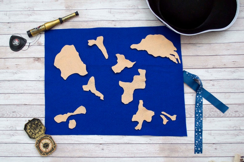 Pirate Treasure Map Felt Play Mat Dramatic Play Toys for - Etsy