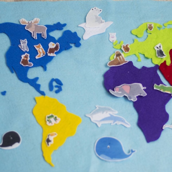 Felt World Map - Etsy