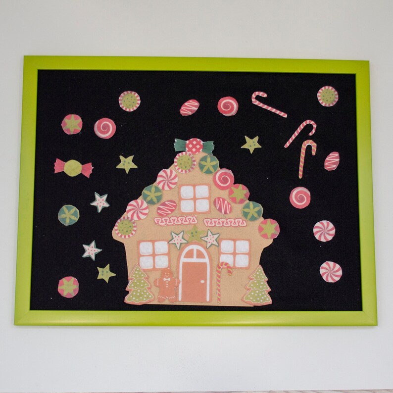 Gingerbread House DIY Kit Felt Play Food Decorating Set Stocking ...