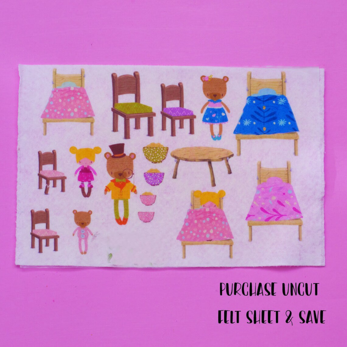 Fairy Tale Toy Goldilocks Felt Board Story Three Bears Felt - Etsy