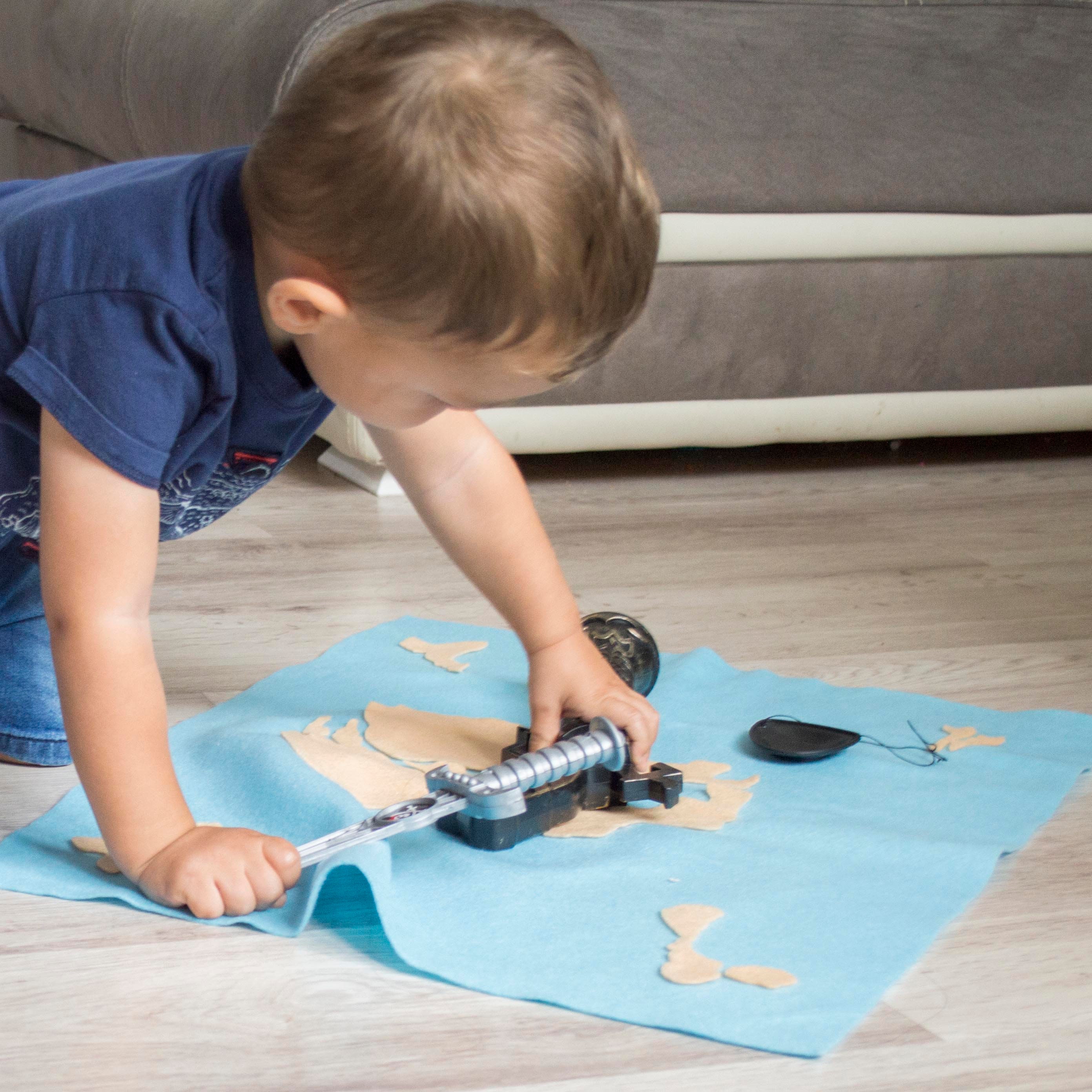 Pirate Treasure Map Felt Play Mat, Dramatic Play Toys for Children ...