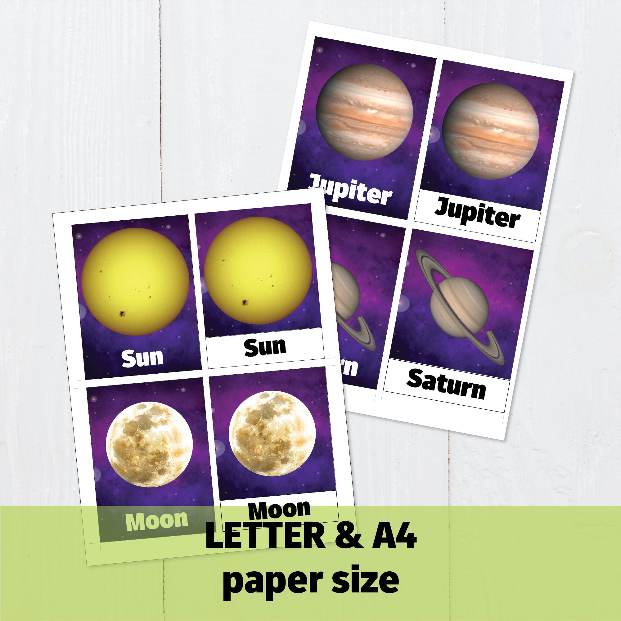 Planets Flash Cards Solar System Poster for Homeschool - Etsy
