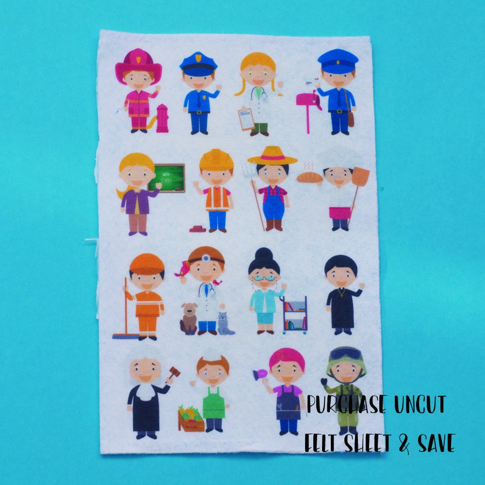 Homeschooling Felt Toy Set Community Helpers, Pretend Play Flannel ...