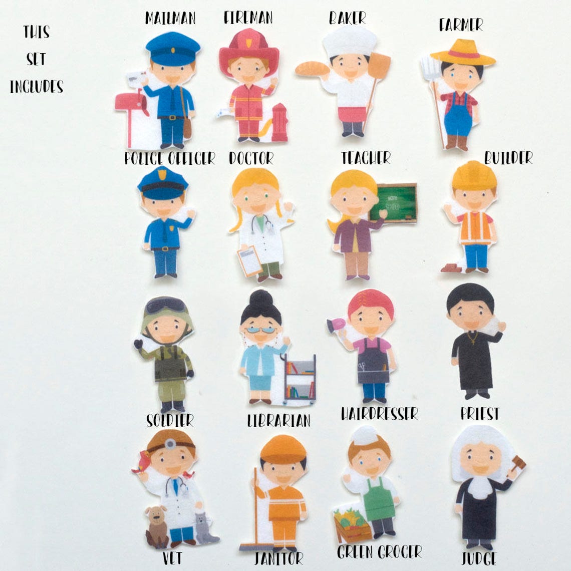 Homeschooling Felt Toy Set Community Helpers Pretend Play - Etsy