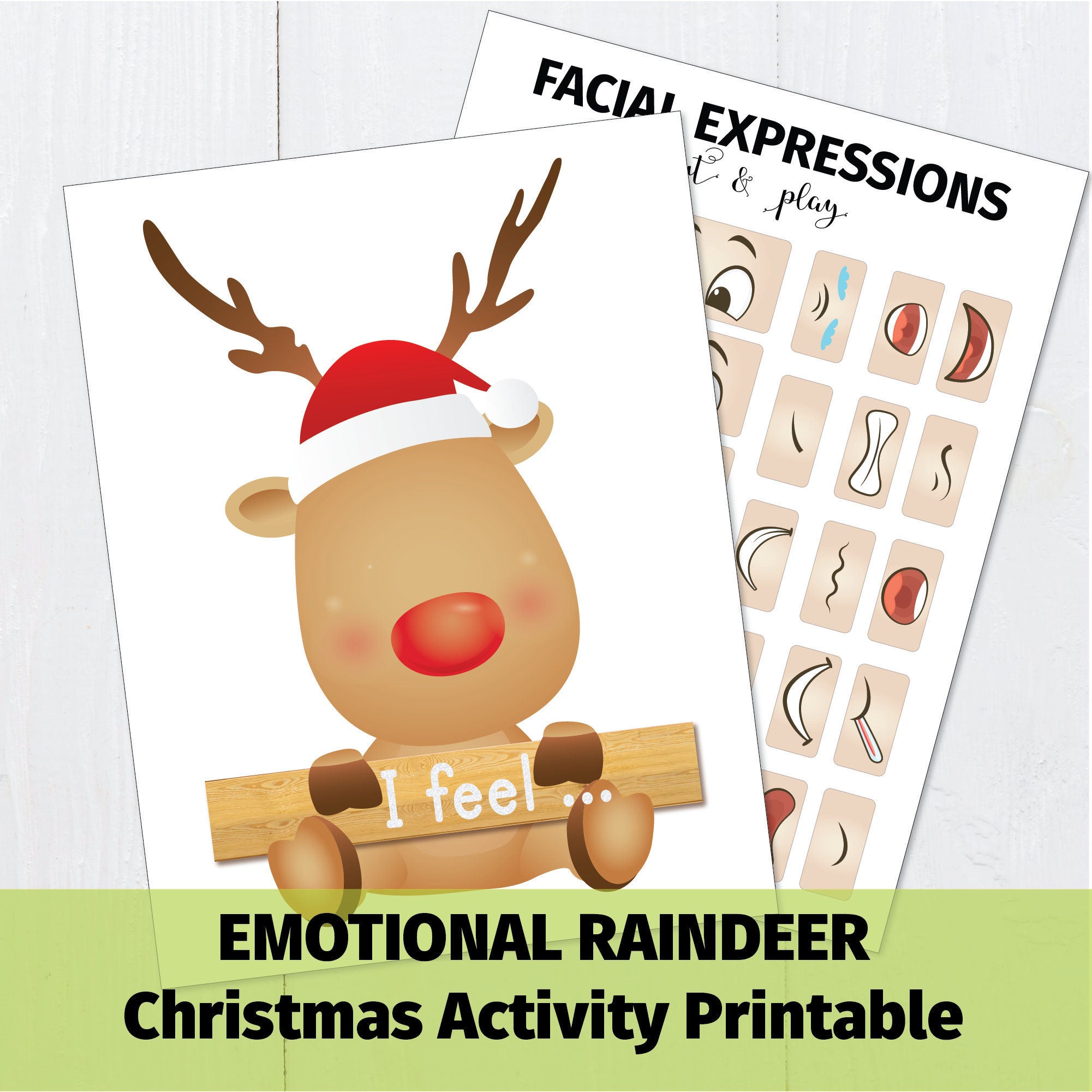 Emotions Cards Toddler Worksheets Instant Download Christmas - Etsy