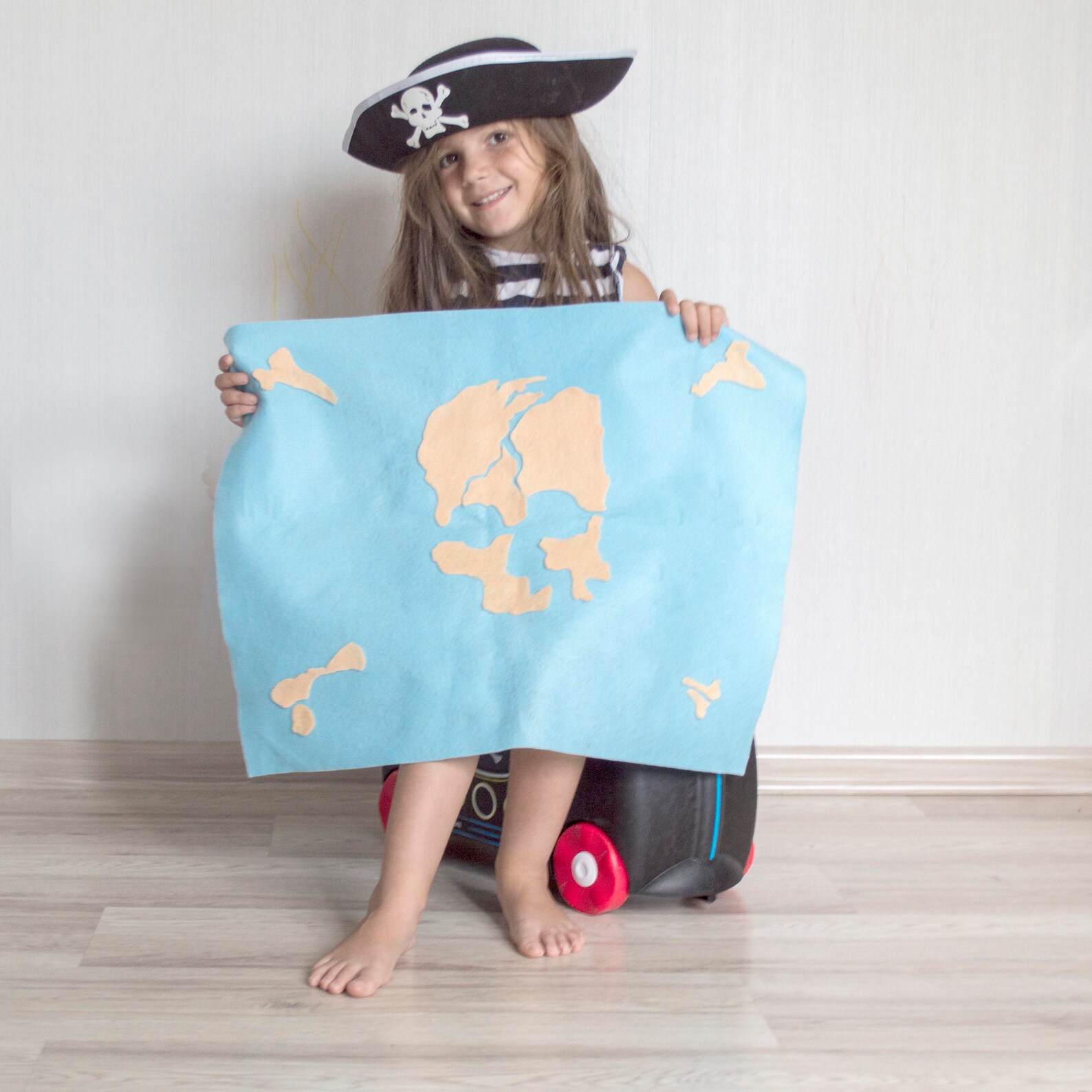 Pirate Treasure Map Felt Play Mat, Dramatic Play Toys for Children ...