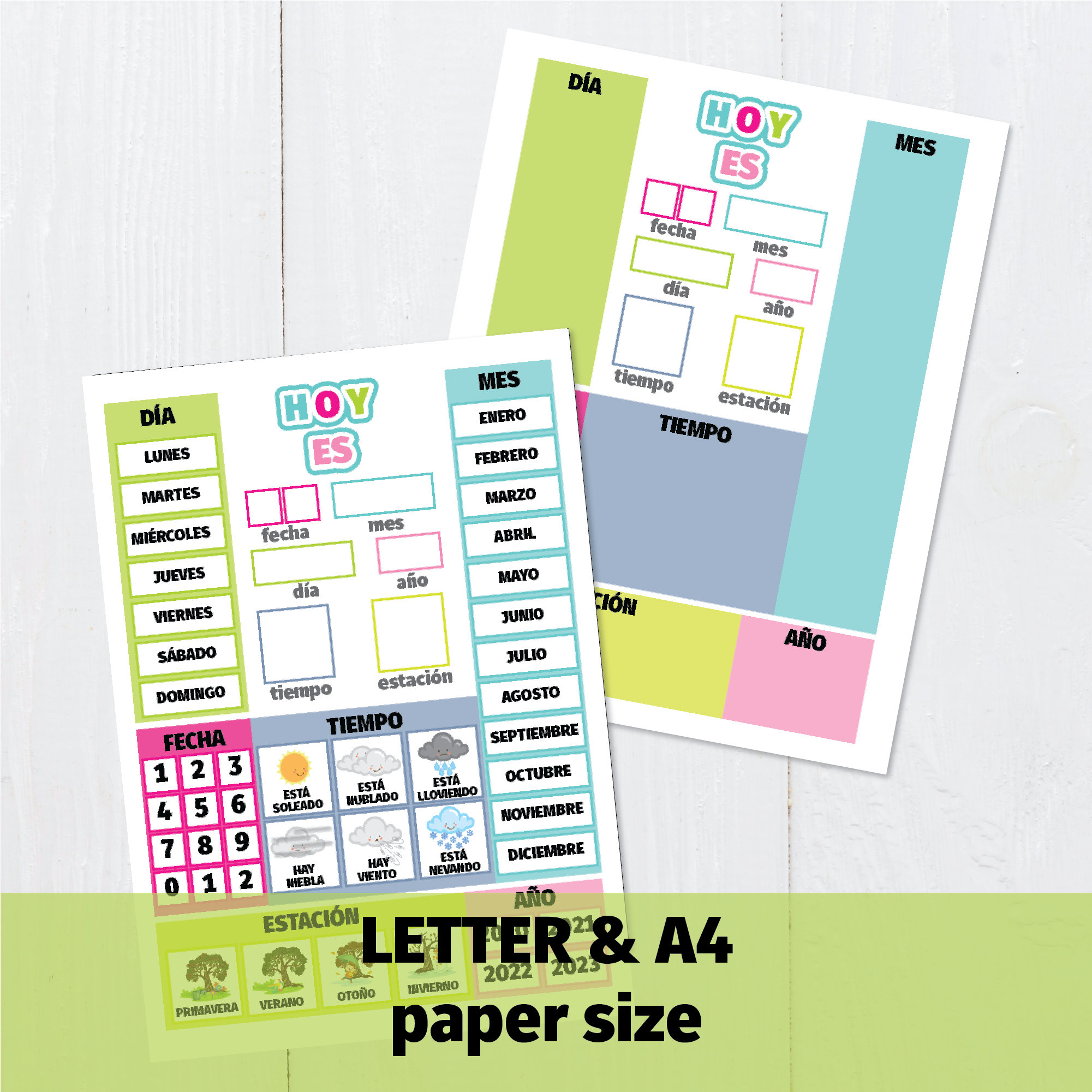 Spanish Classroom Calendar for Kids, Instant Download PDF Printable ...