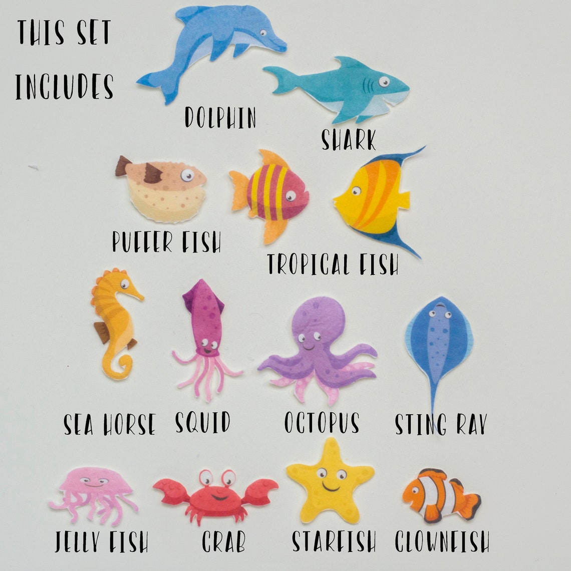 Felt Board Sea Animals Set Cute Marine and Ocean Animals - Etsy