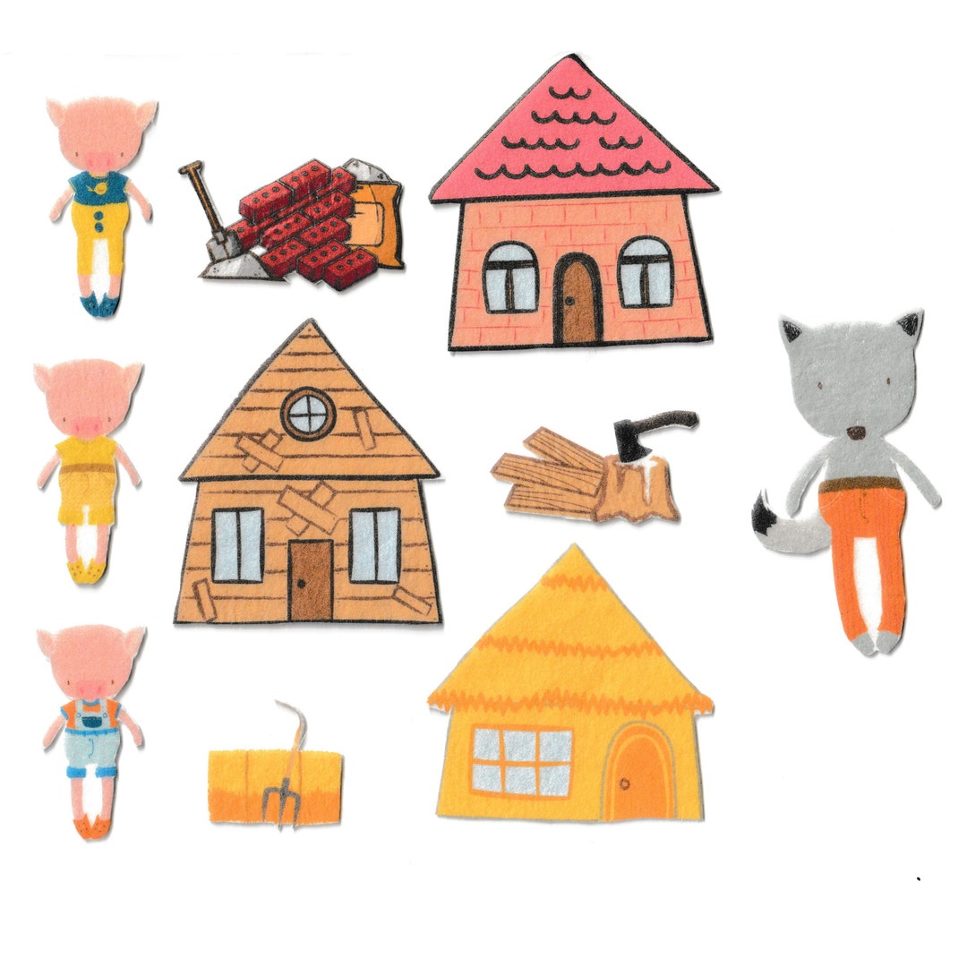 Fairy Tale Learning Toy for Toddlers, 3 Little Pigs Preschool Circle ...