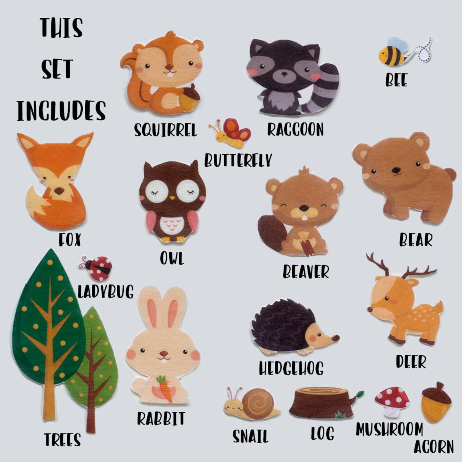 Woodland Animals Felt Board Stories, Forest Animals Toy for Travel ...