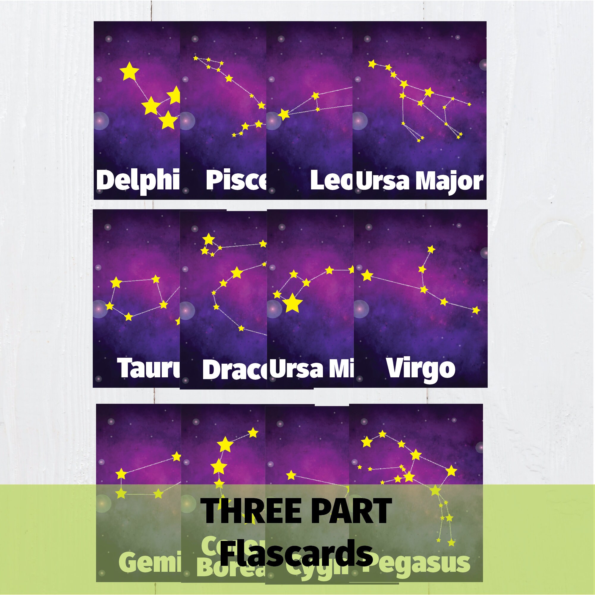 Astronomy Printable Montessori Materials, Constellation Flash Cards and ...