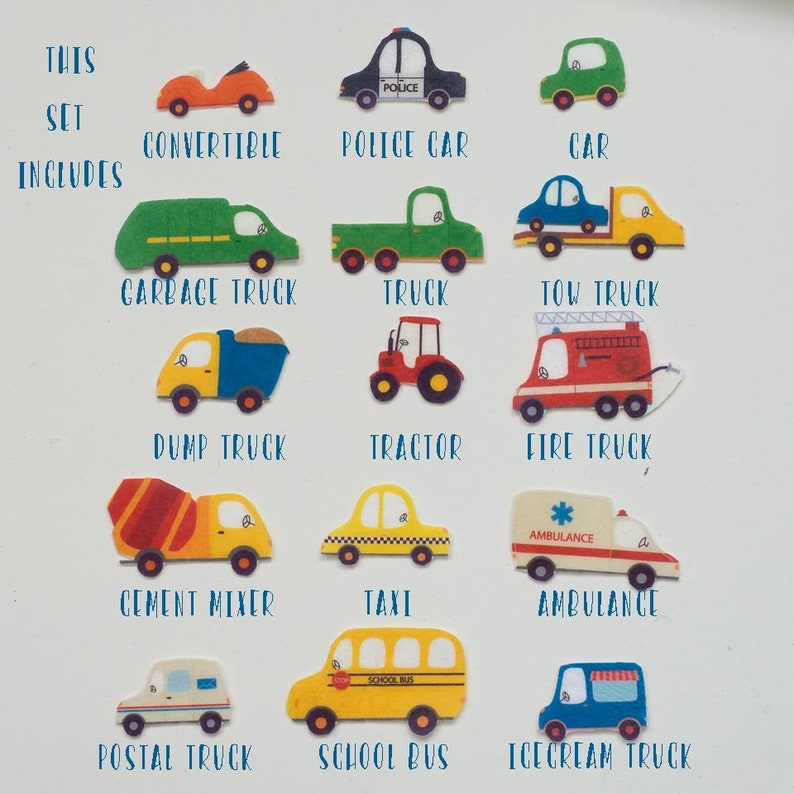 Felt Cars Set Travel Felt Stories Early Learning Activity | Etsy