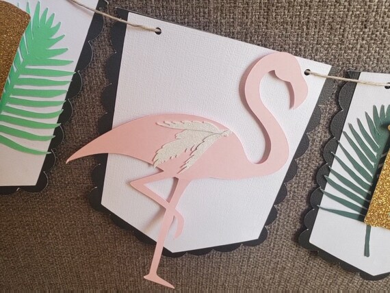 Tropical Flamingo Bridal Shower Banner, Tropical Flamingo Birthday ...