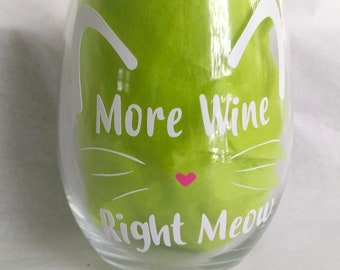 Meow Wine Glass - Etsy