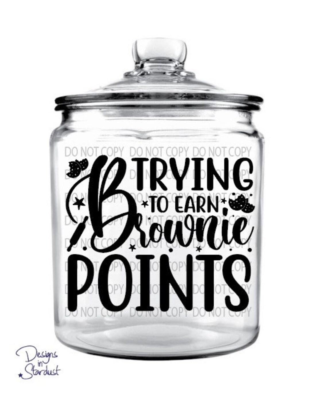 Glass Treat or Cookie Jars Trying to Earn Brownie Points - Etsy