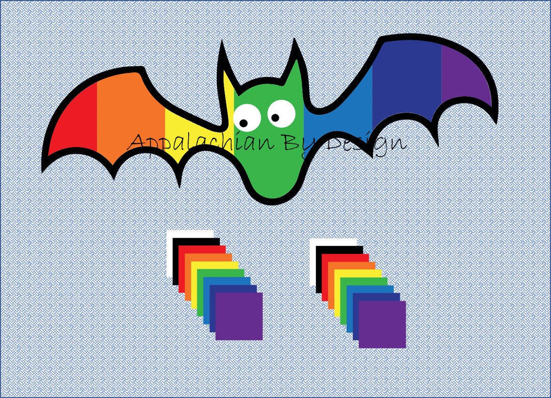 Rainbow Bat SVG File - Etsy