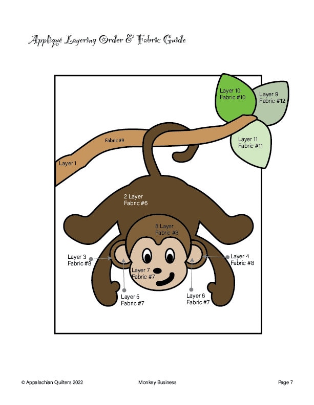 Monkey Business DIGITAL DOWNLOAD Quilt Pattern | Etsy