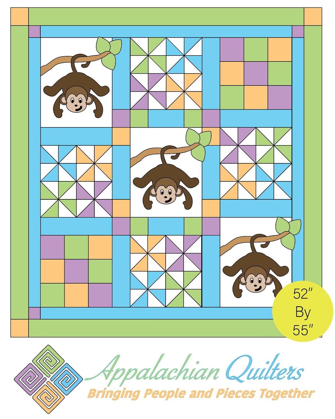 Monkey Business DIGITAL DOWNLOAD Quilt Pattern - Etsy