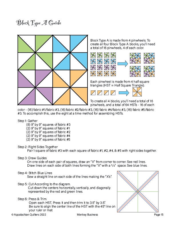 Monkey Business DIGITAL DOWNLOAD Quilt Pattern | Etsy