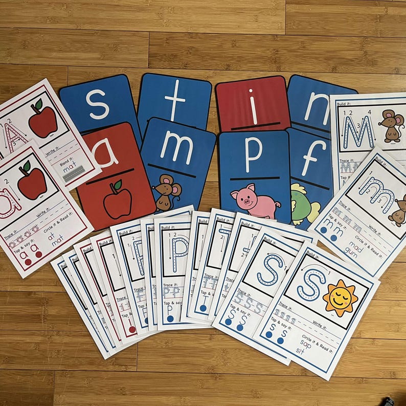 Play & Trace Alphabet Mats (UFLI Aligned - Letters A,m,s,t,p,f,i,n) - Etsy