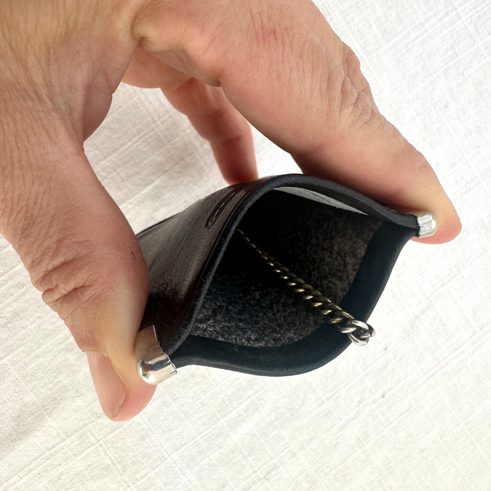 Vintage Coach Leather Keychain Coin Pouch Black Small Bag Holder ...