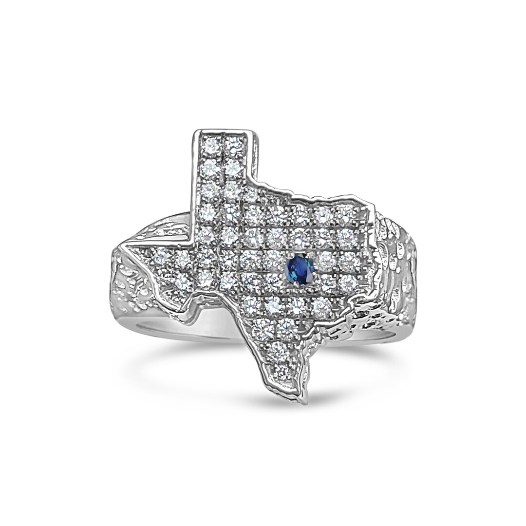 TEXAS Shaped Diamond Nugget Ring .70cttw 14k Yellow or White Gold Texas ...