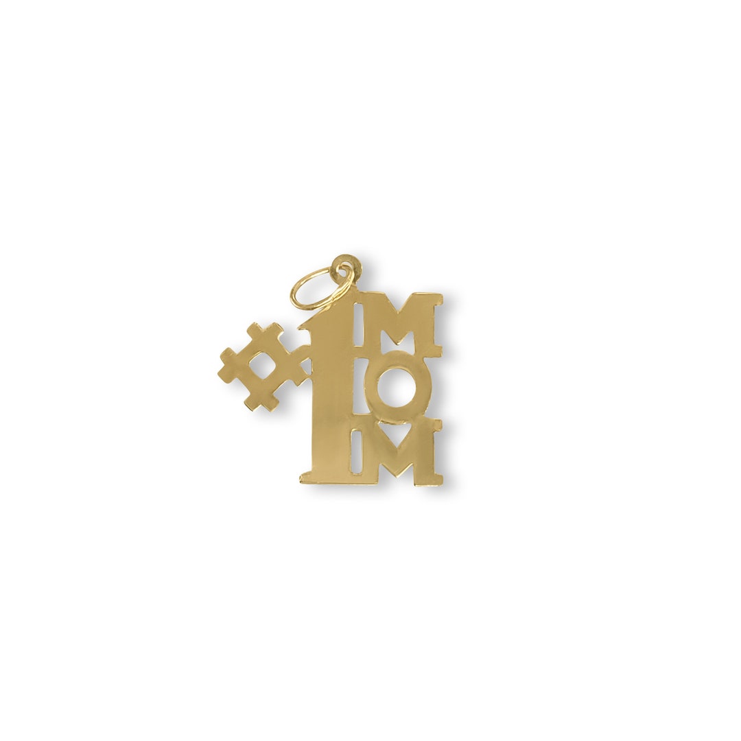 Polished 1/number One Mom Charm/pendant 14k Yellow Gold - Etsy