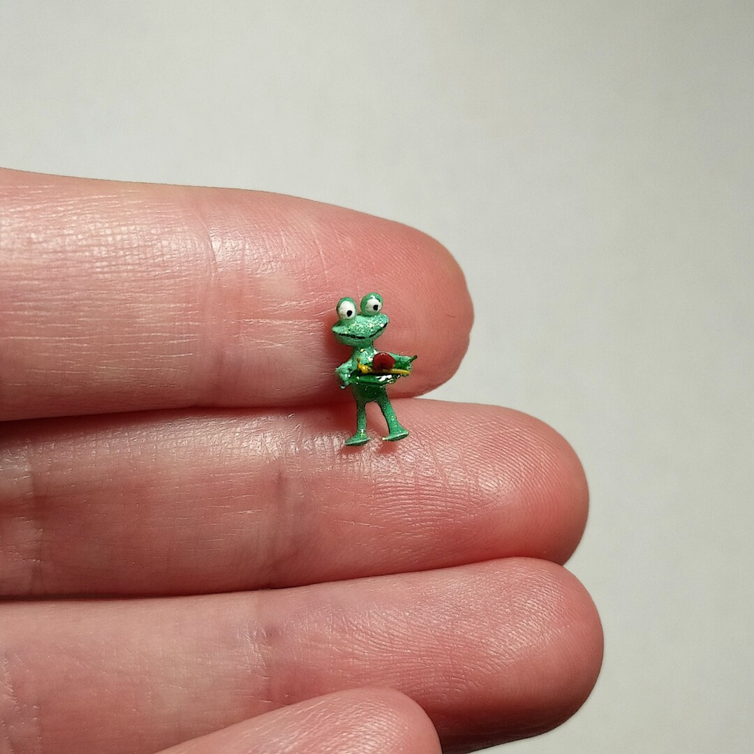 Cute Irridescent Mint Frog With His Friend Snail Figurine. - Etsy