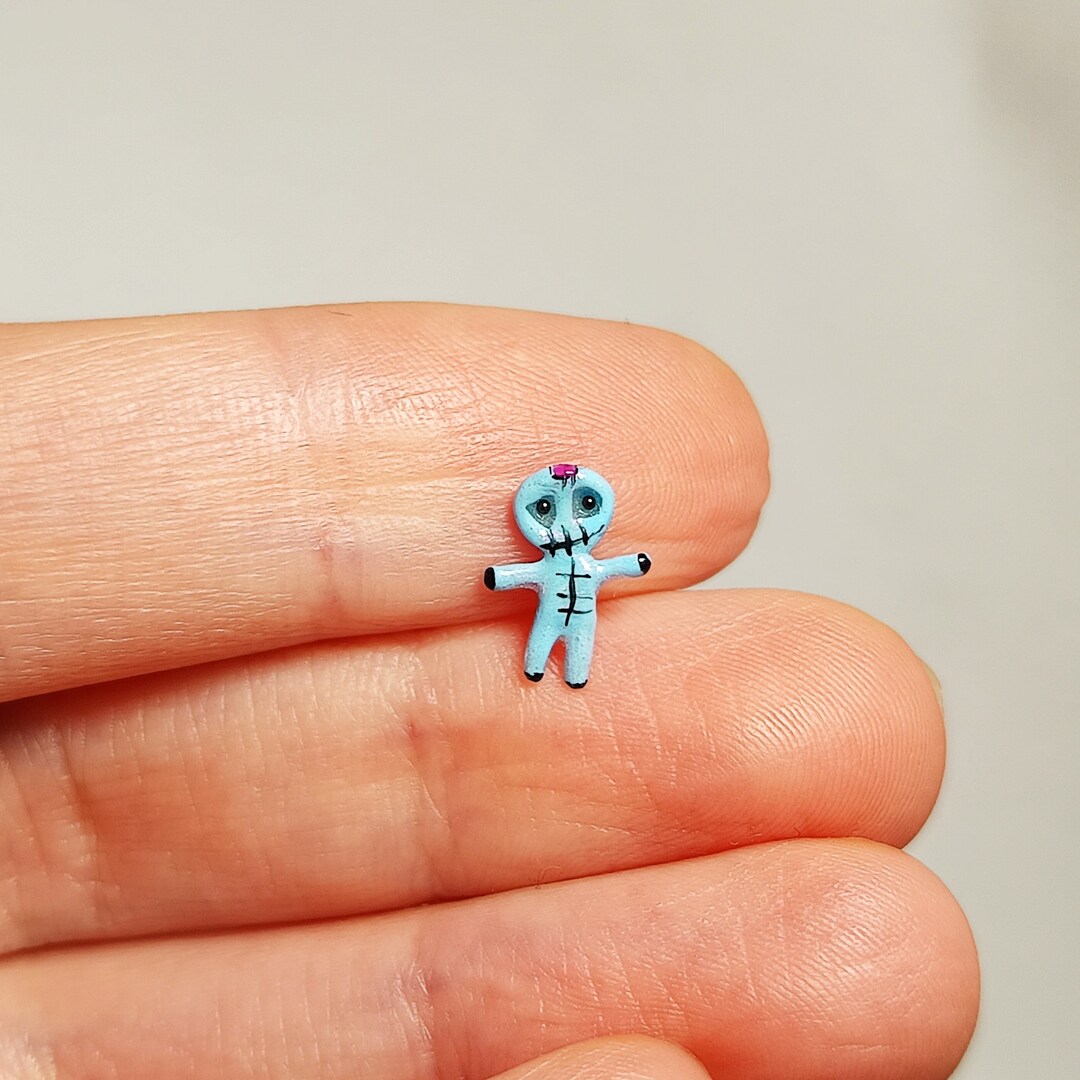 Cute and Flat Irridescent Blue Color Voodoo Doll Without Pins Figurine ...