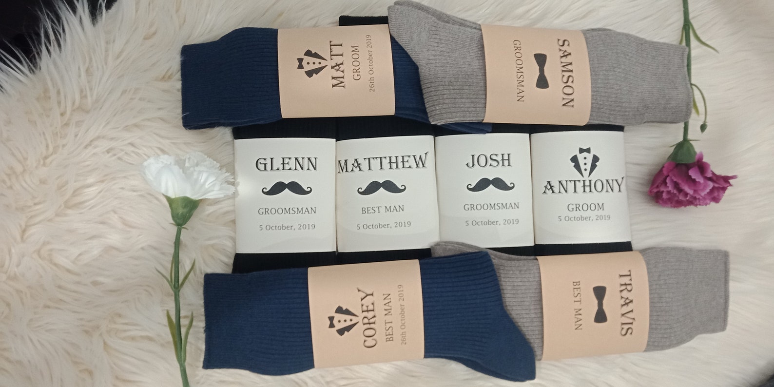 Sock Labels / Custom Wedding Socks /groomsmen Thank You Gift/ | Etsy