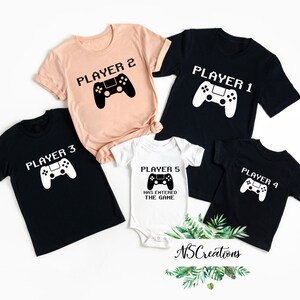 Player 1 Player 2 Gaming Shirts/ Family Matching Shirts/ Daddy and Me ...