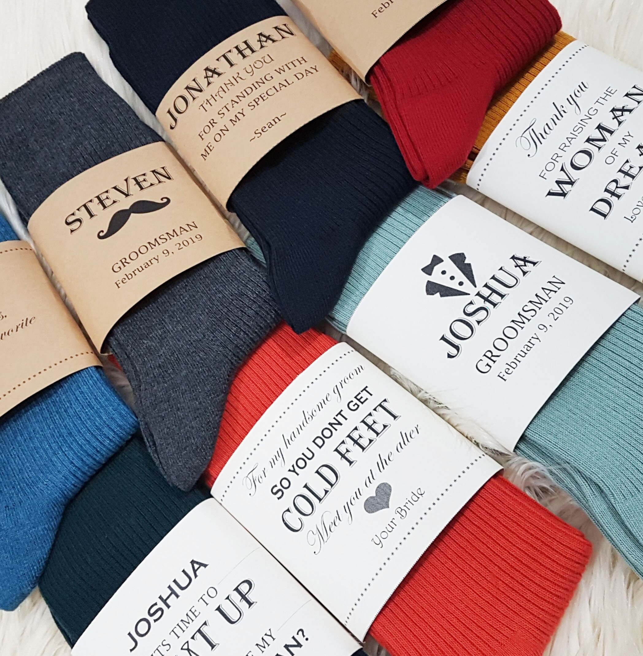 Personalized Wedding Party Socks/ Label & Groomsman Gift Socks - Etsy ...