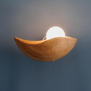 Ceramic Light Wall Sconce, Handmade Clay Wall Light, Contemporary Style ...