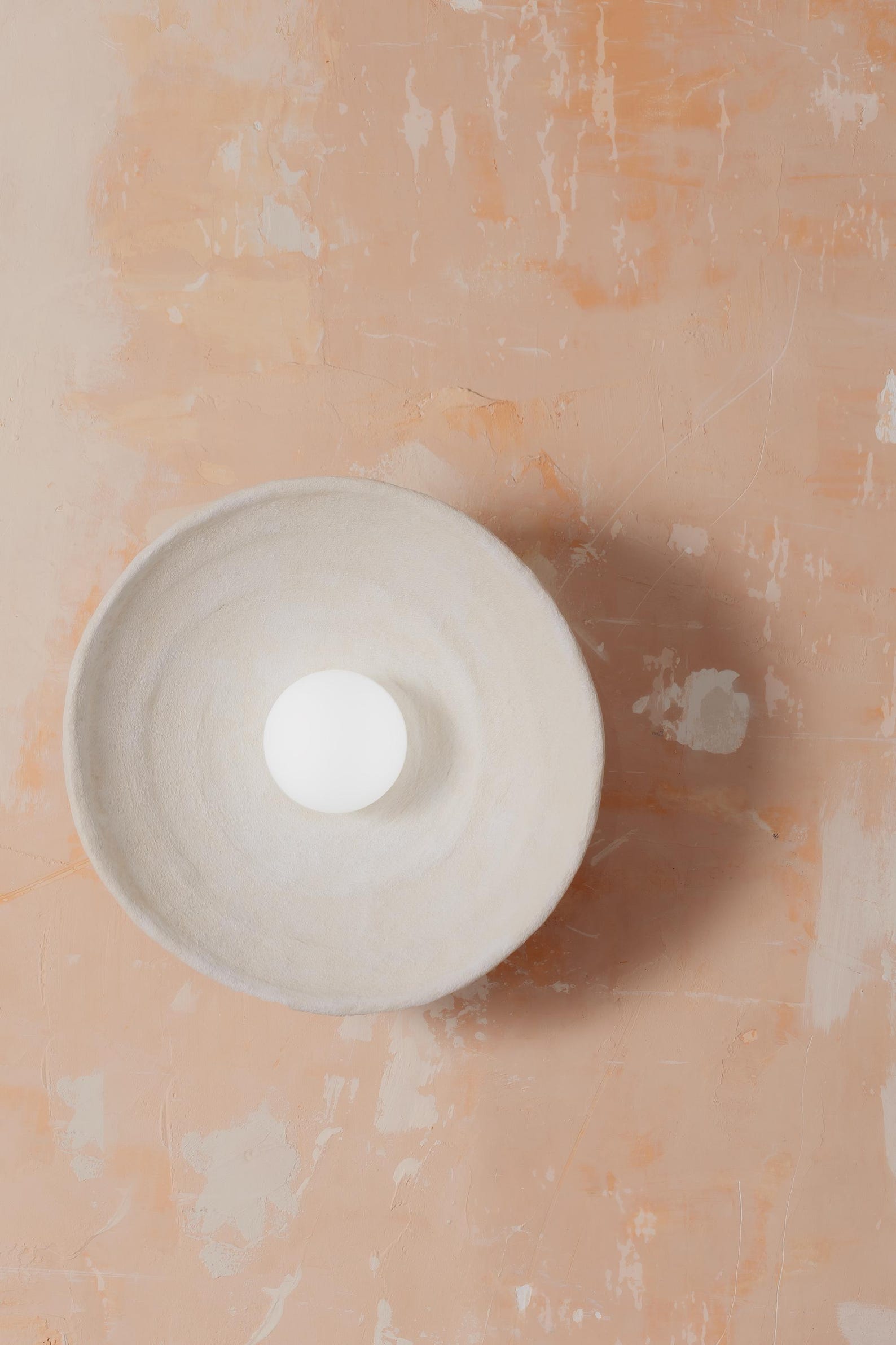 Round Clay Wall Sconce, Bedroom Light, Handmade Wall Lamp - Etsy