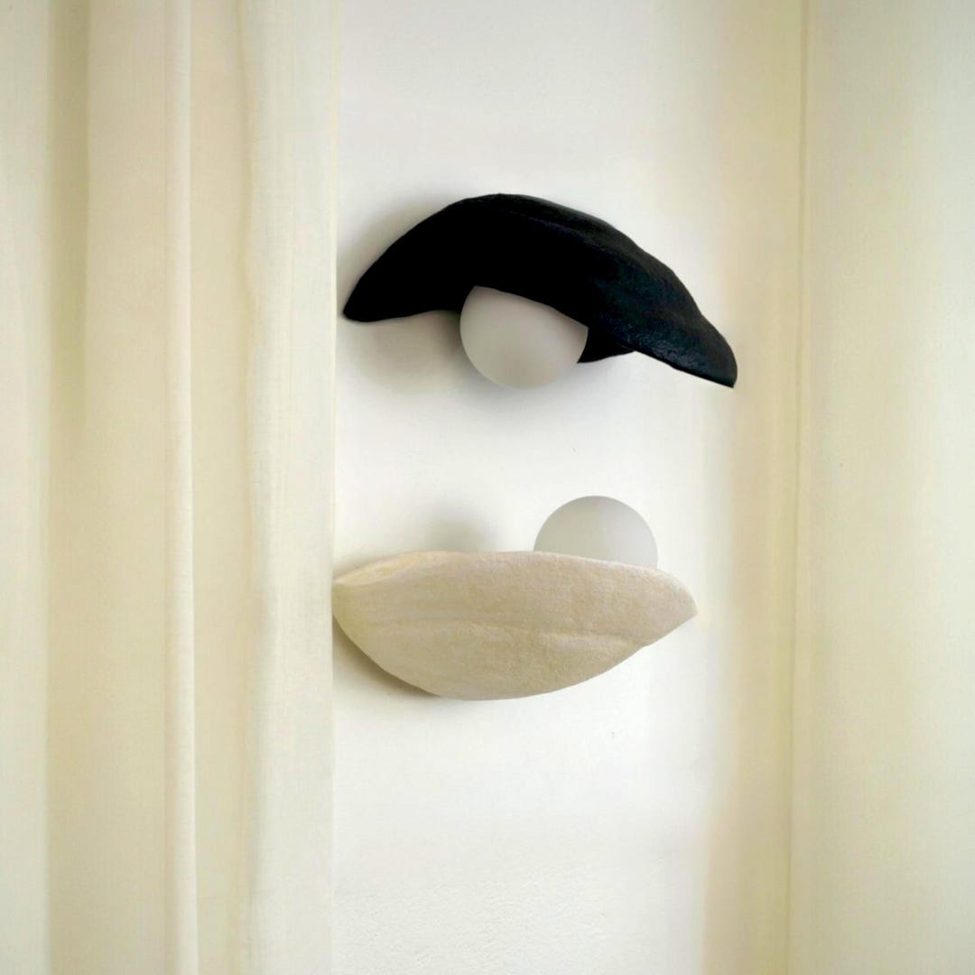 Ceramic Light Wall Sconce, Handmade Clay Wall Light, Contemporary Style ...
