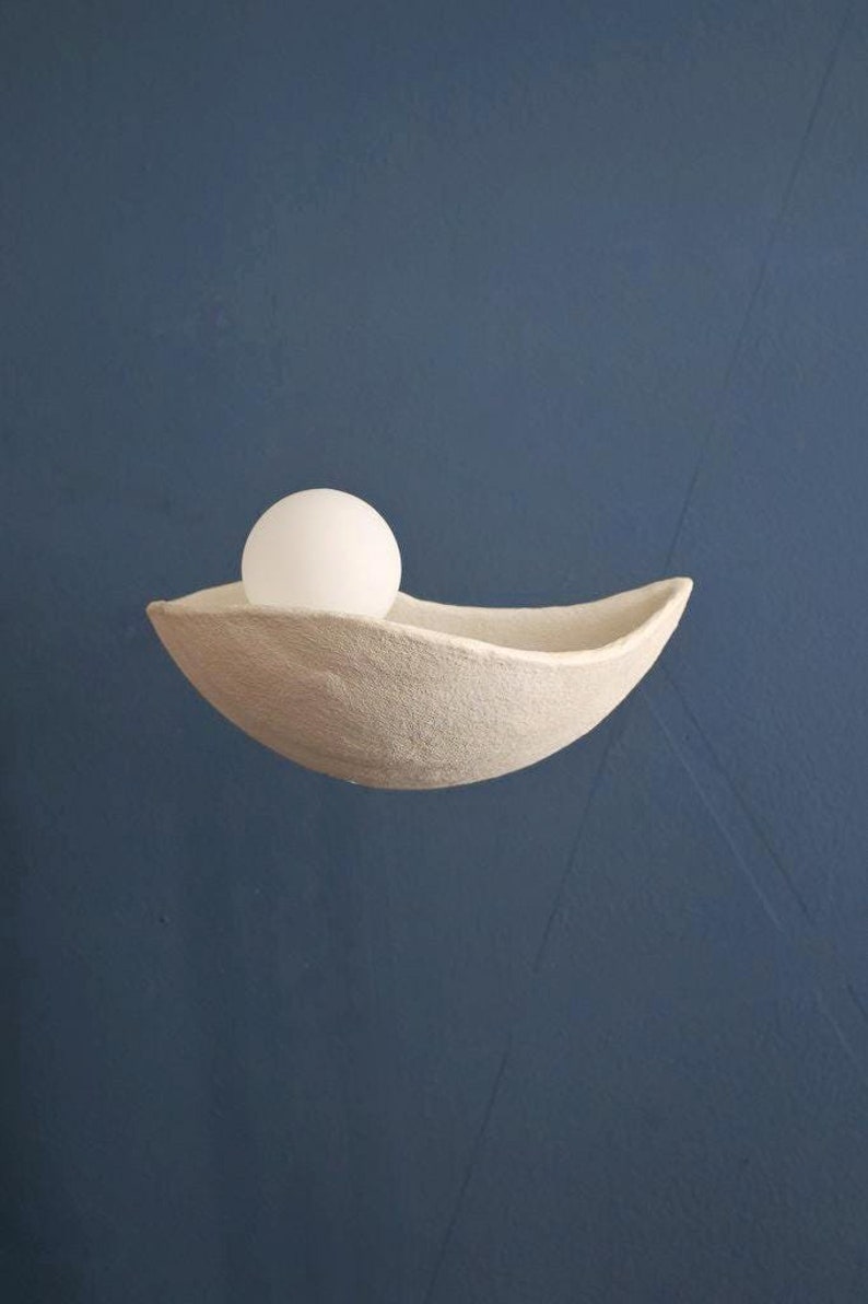Ceramic Light Wall Sconce, Handmade Clay Wall Light, Contemporary Style ...