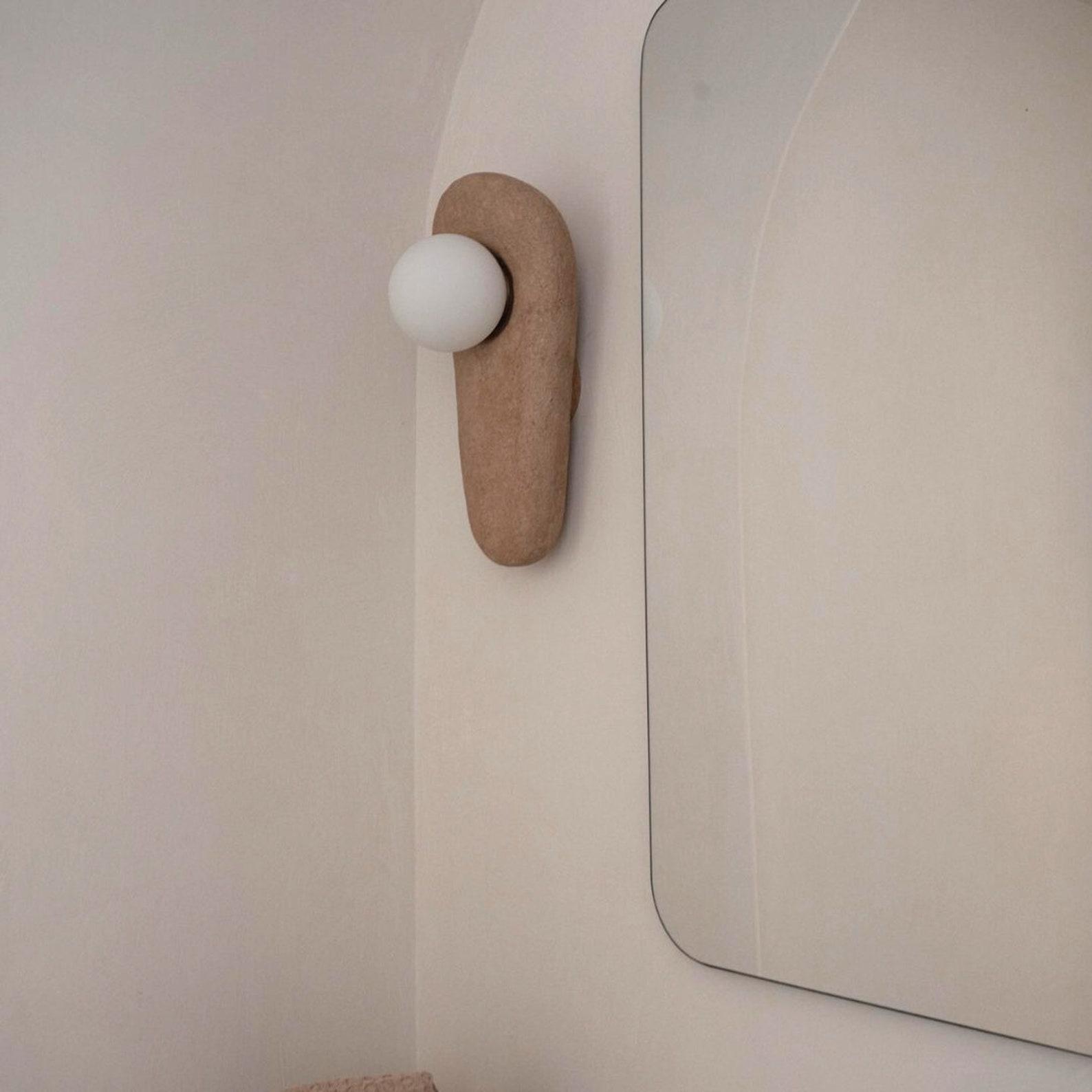 Clay Wall Sconce, Handmade Ceramic Wall Light With Organic Sculptural ...