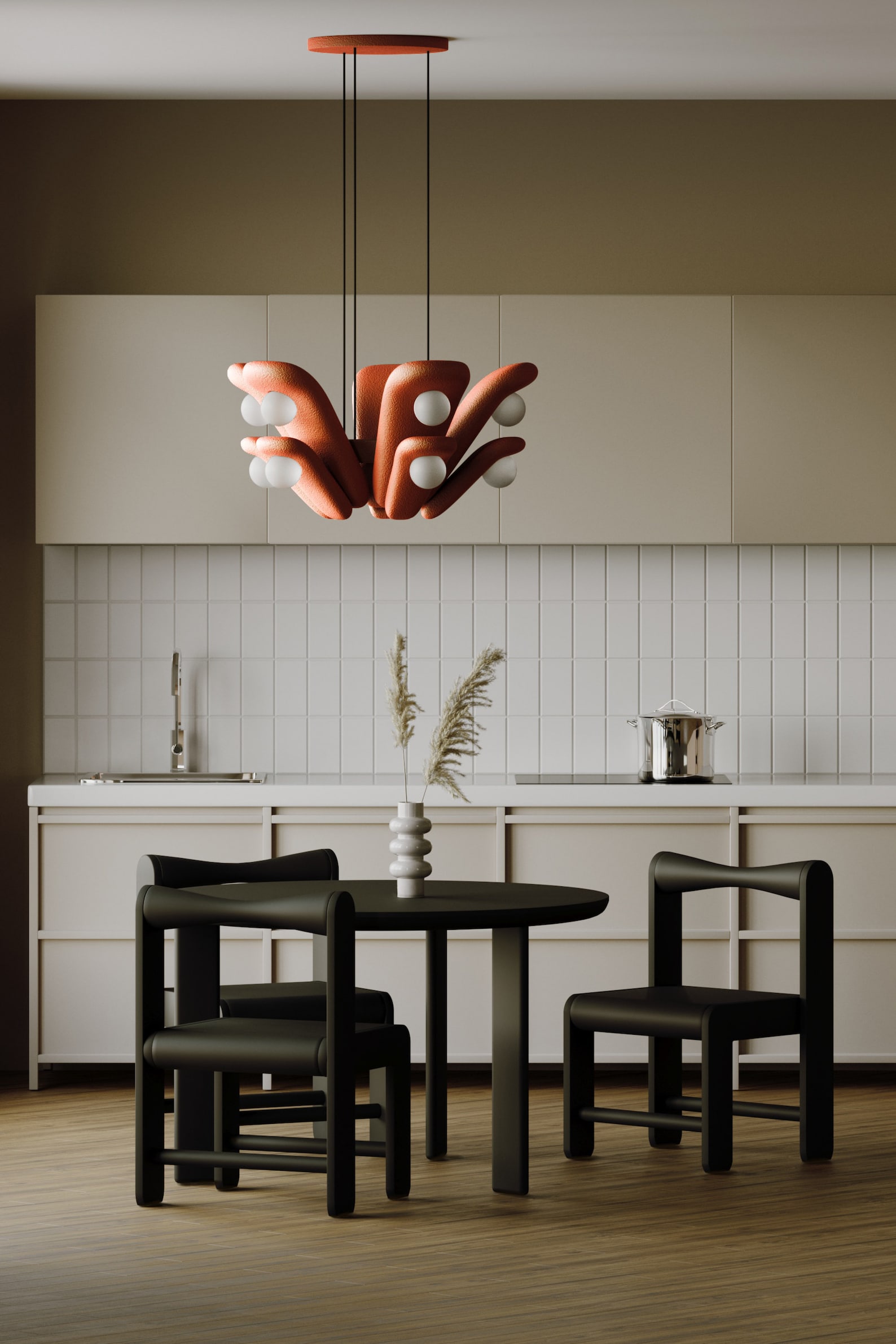 Clay Pendant Light, Ceramic Chandeliers, Pendant Lamps, (size M ...