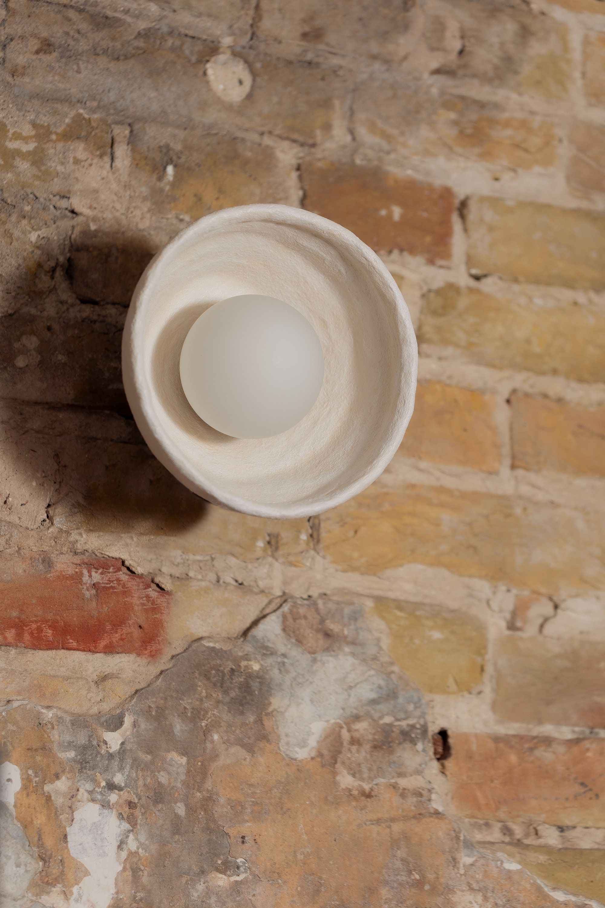 Clay Round Wall Sconce – Handmade Ceramic LED Light, Scandinavian Style ...
