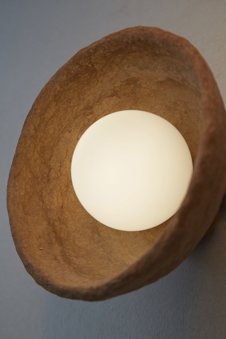 Clay Round Wall Sconce – Handmade Ceramic LED Light, Scandinavian Style ...