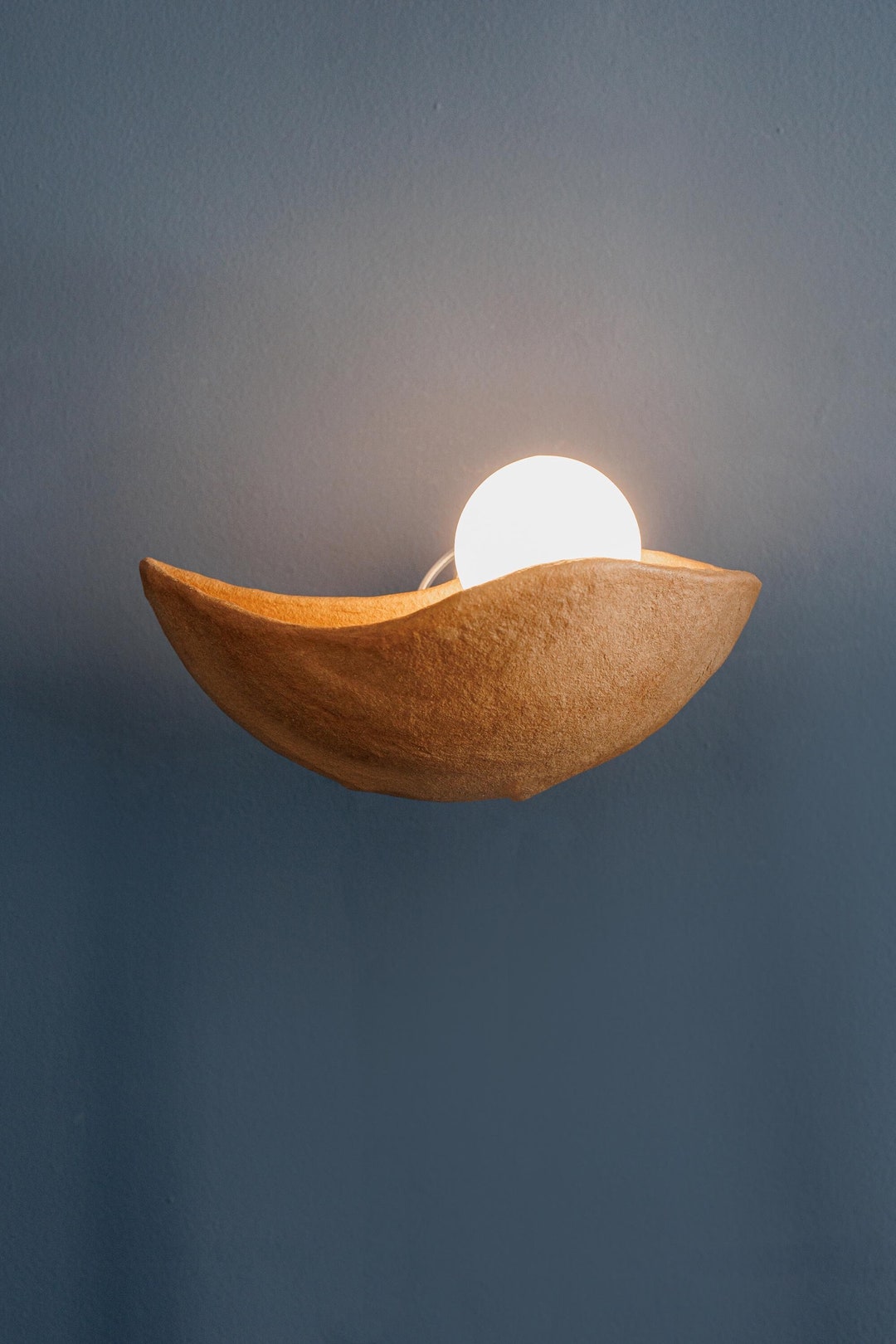 Clay Wall Sconce, Handmade, Ceramic Sconce. LED Light, Organic ...