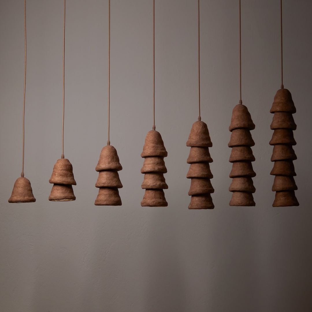 Bell Shaped Pendant Lights, Ceramic Bell Chandelier, Cascade Bell Jar ...